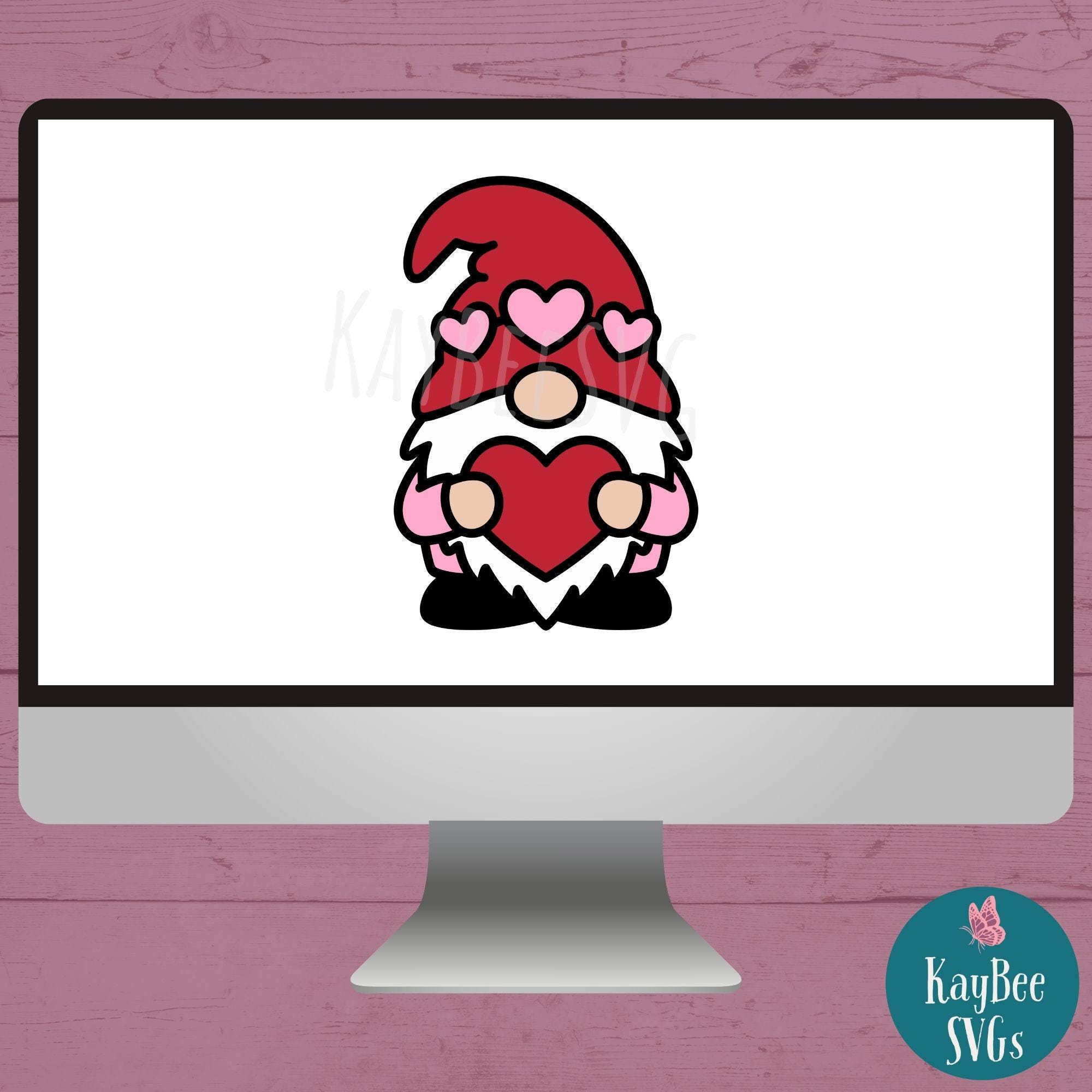 Valentine Gnome SVG PNG Clipart Cut Files for Cricut, Silhouette, Laser ...