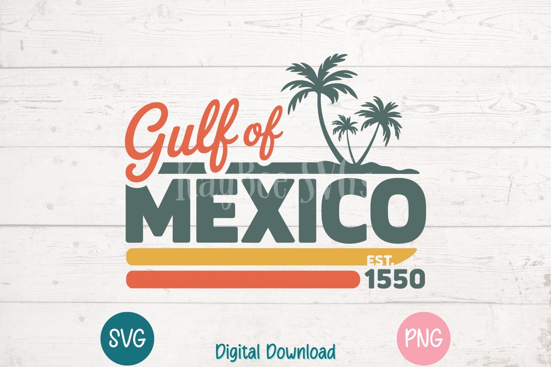 Gulf of Mexico Retro Beach SVG, PNG, Cricut, Silhouette (digital) - Etsy
