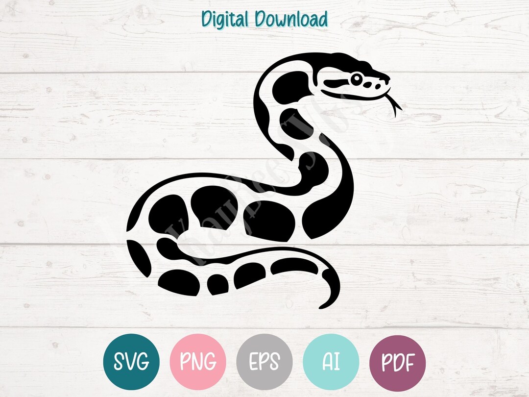 Ball Python Snake SVG: Clipart Cut Files for Cricut, Silhouette, Laser ...