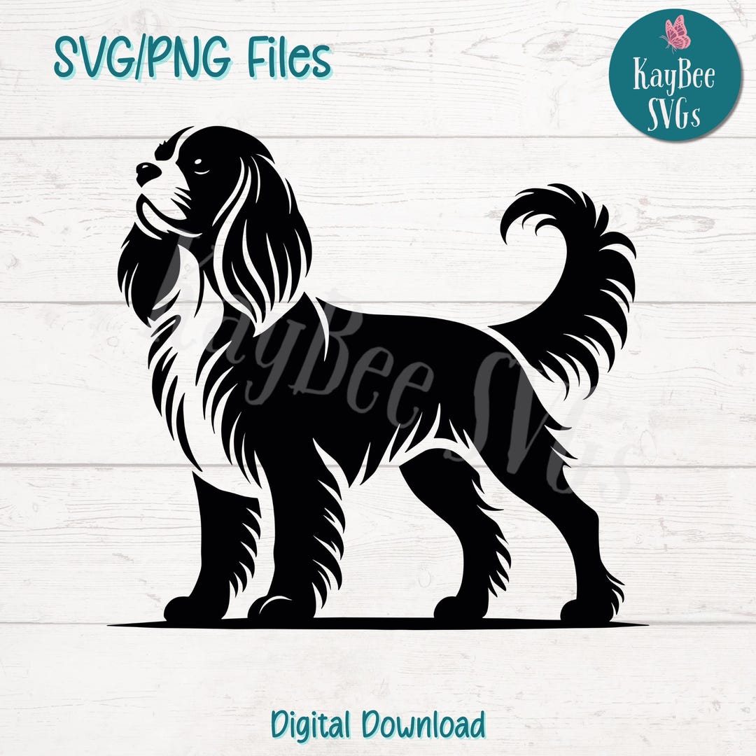 Standing Cavalier King Charles Spaniel SVG PNG Cut Files for Cricut ...
