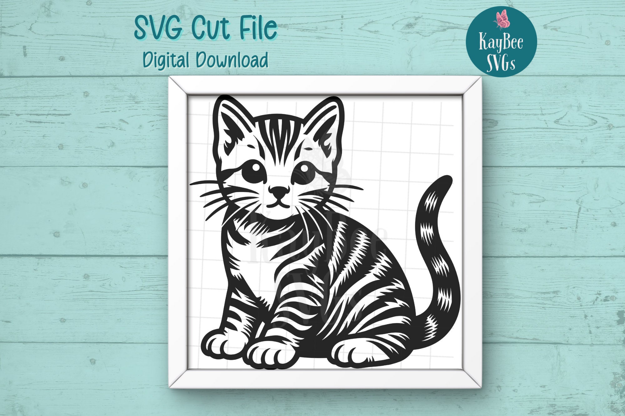 Tabby Cat Kitten SVG, PNG Cut Files (digital Download) - Etsy