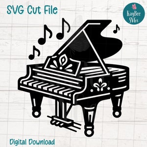 Grand Piano SVG Digital Cut File for Cricut, Silhouette, Engraving ...
