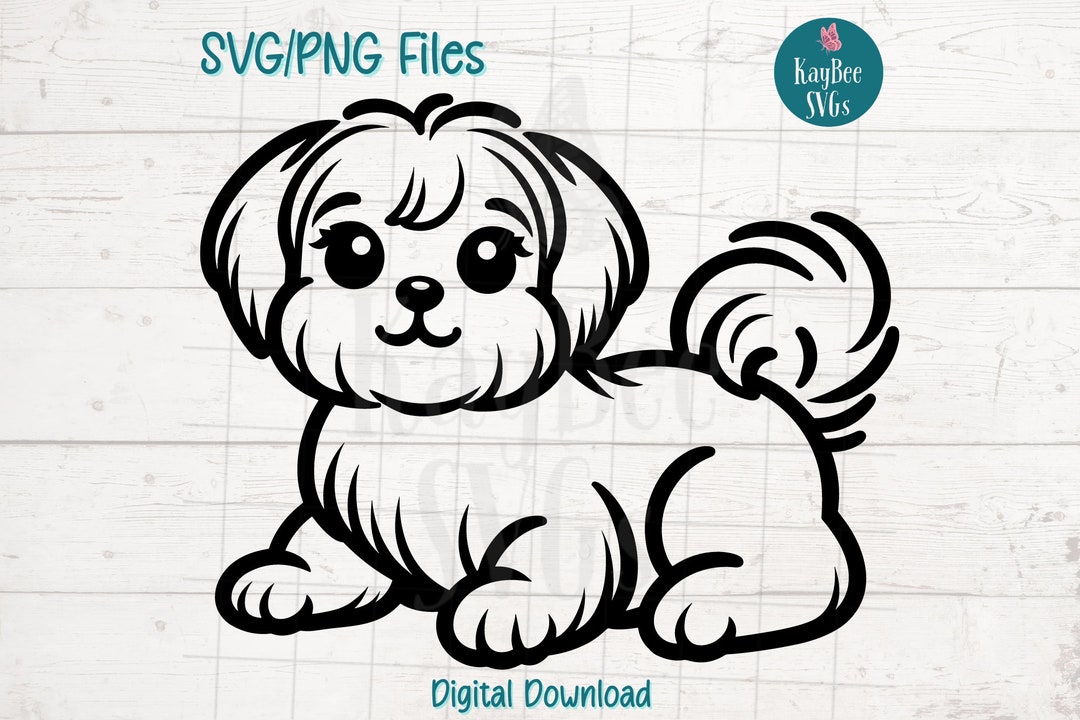 Maltese Dog SVG PNG Cut Files for Cricut, Silhouette Digital Download ...