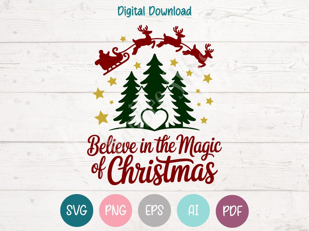 Christmas Tree SVG PNG Clipart Cut Files for Cricut, Silhouette, Laser ...