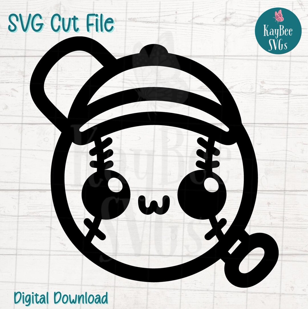Cute Baseball SVG PNG With Kawaii Face – Smiling Sports Clipart for ...