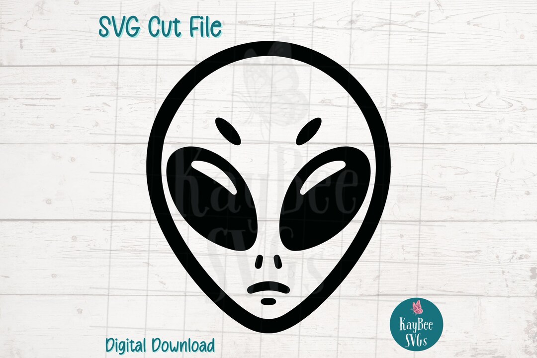 Alien Face SVG PNG Cut Files for Cricut, Silhouette Digital Download ...