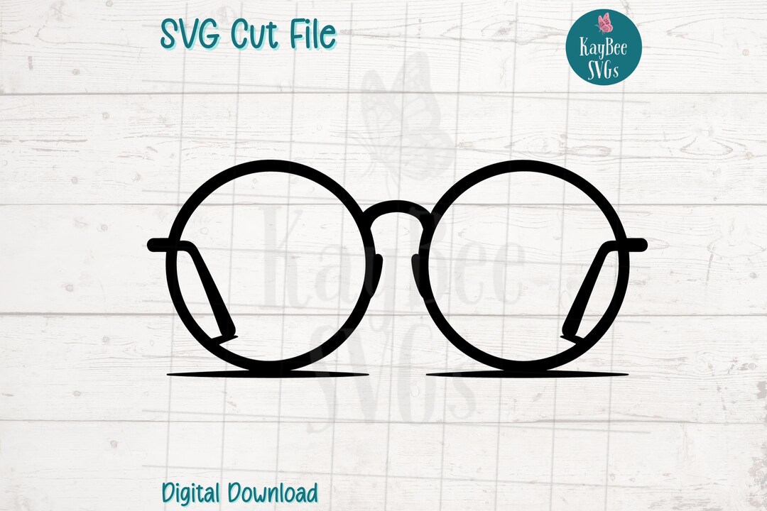 Round Eyeglasses SVG Digital Cut File for Cricut, Silhouette, Engraving ...