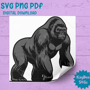 Silverback Gorilla SVG PNG PDF Clipart Digital Cut File Download for ...