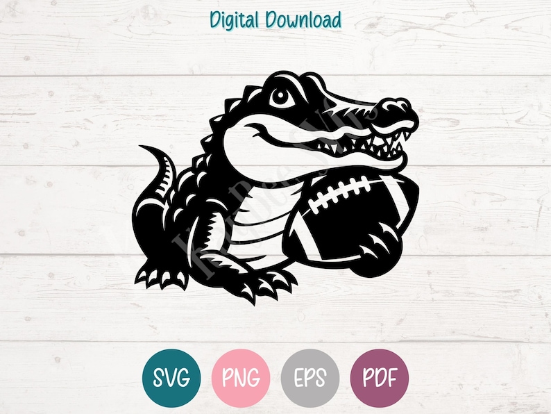 Crocodile/alligator With Football SVG PNG Clipart Cut Files for Cricut ...