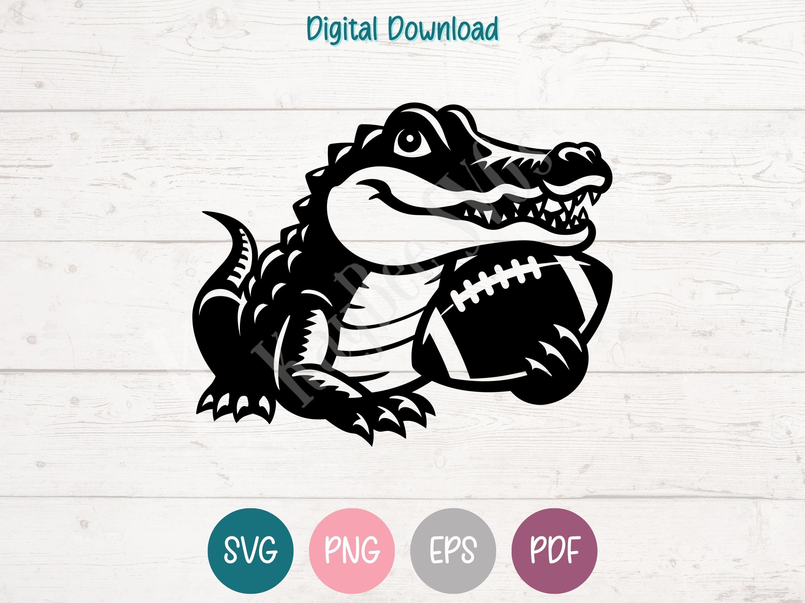 Crocodile/alligator With Football SVG PNG Clipart Cut Files for Cricut ...