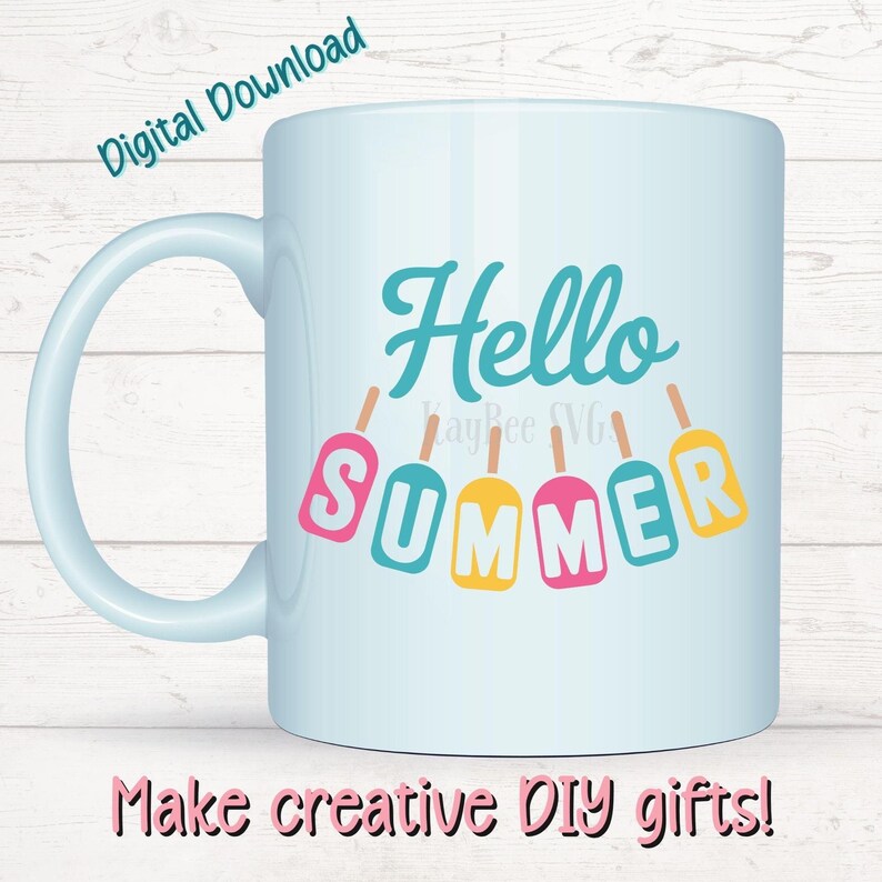 Hello Summer SVG PNG Clipart Cut Files for Cricut, Silhouette, Laser ...
