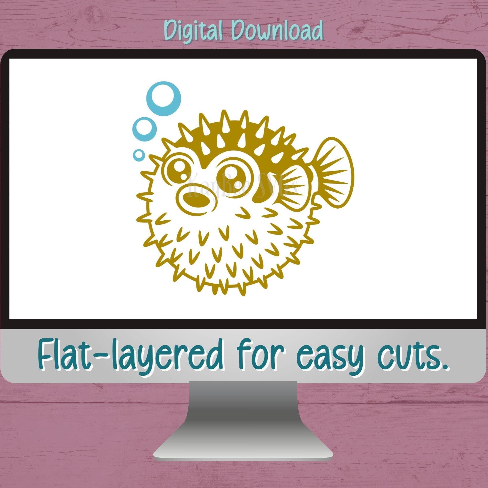 Pufferfish SVG PNG Clipart Cut Files for Cricut, Silhouette, Laser ...