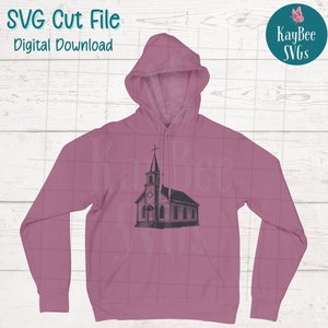 Old Country Church SVG Cut File for Cricut, Silhouette, Digital ...