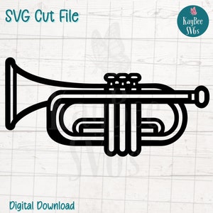 Trumpet SVG Digital Cut File for Cricut, Silhouette, Engraving ...