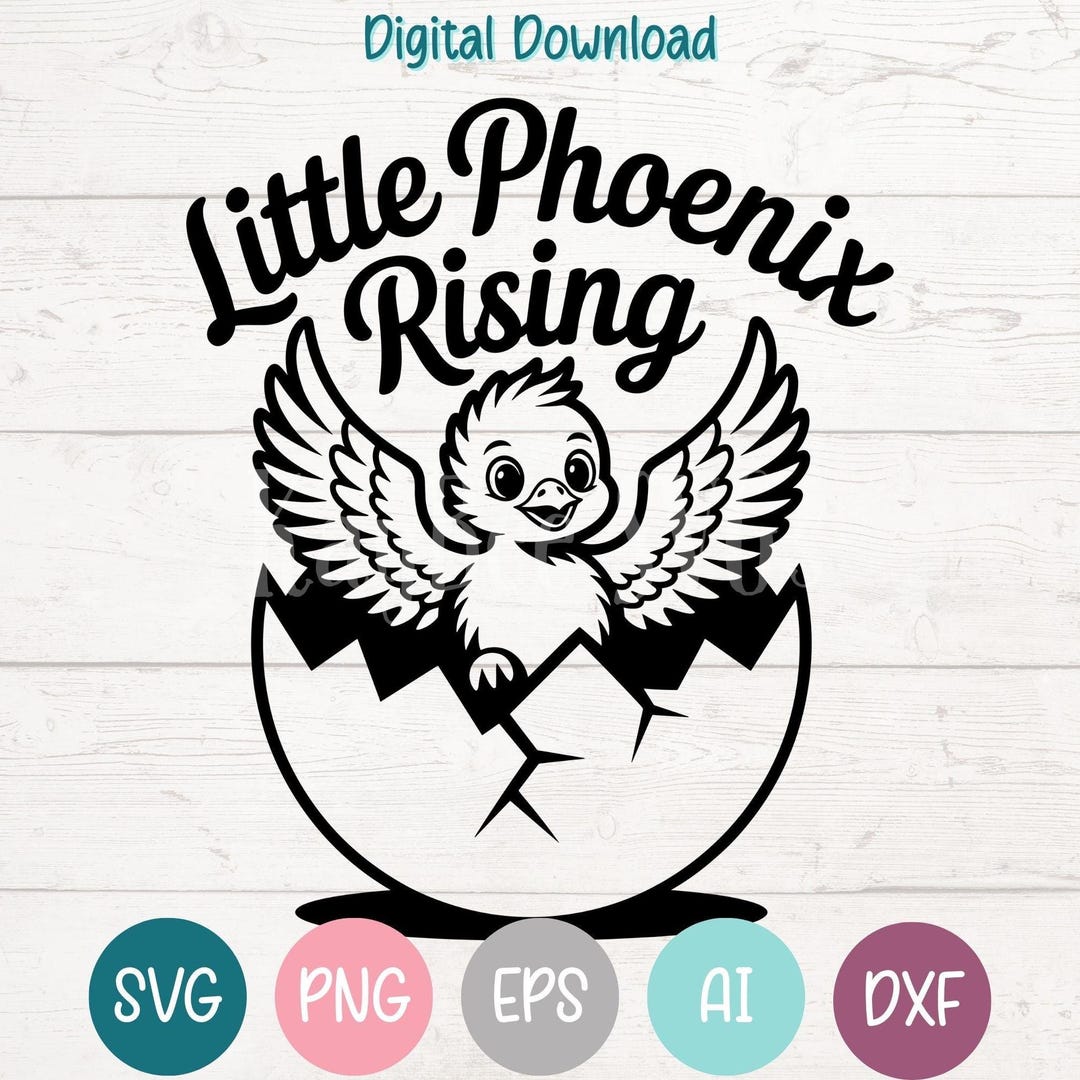 Little Phoenix Rising SVG Cut Files, Cricut & Silhouette (digital ...