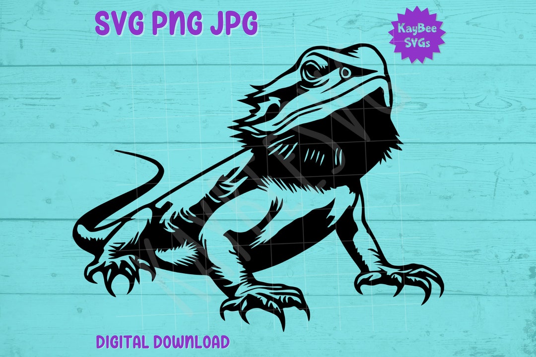 Bearded Dragon Lizard SVG PNG Jpg Clipart Digital Cut File Download for ...