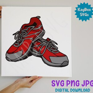 Athletic Running Shoes SVG PNG JPG Clipart Digital Cut File Download ...