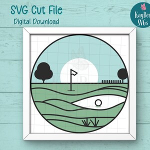 Golf Course SVG Digital Cut File for Cricut, Silhouette, Engraving ...