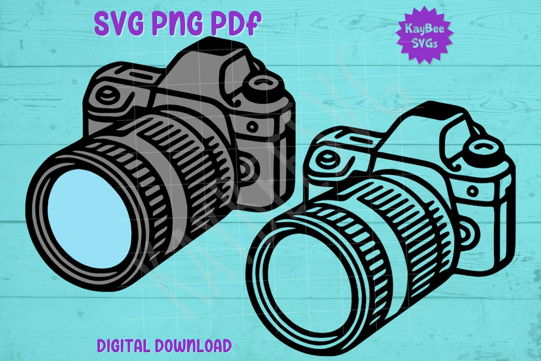 Camera With Telephoto Lens SVG PNG PDF Clipart Digital Cut - Etsy