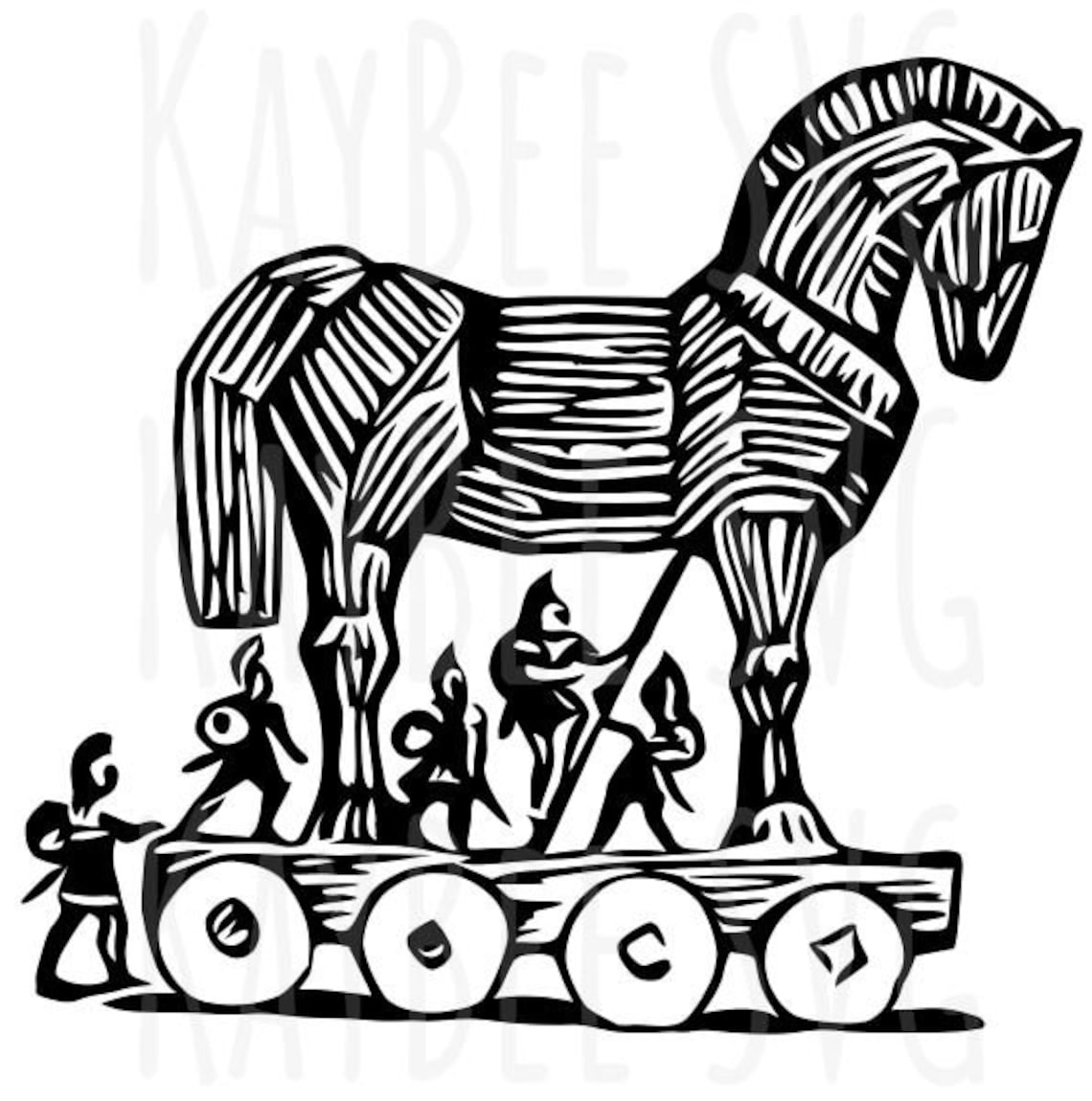 Trojan Horse SVG PNG Clipart Cut Files for Cricut, Silhouette, Laser ...