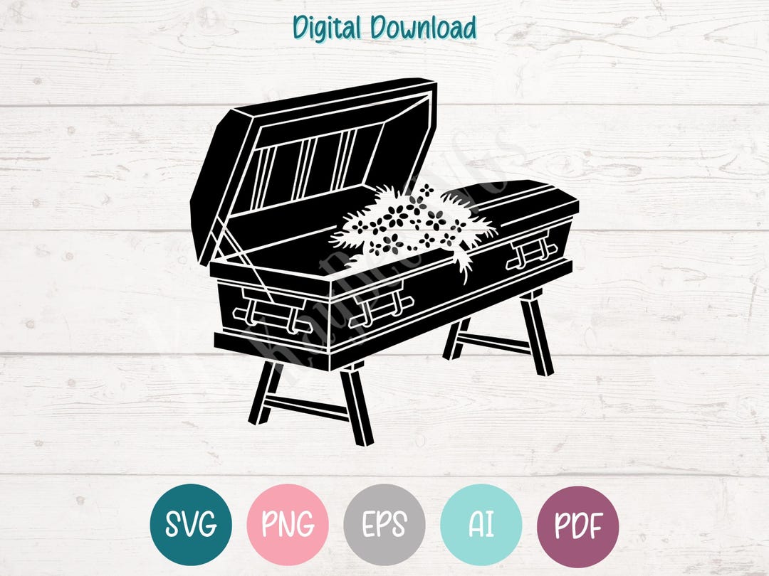 Coffin SVG PNG Clipart Cut Files for Cricut, Silhouette, Laser ...
