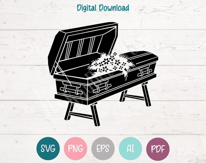 Coffin Outline SVG PNG: Minimalist Line Art (digital Files) - Etsy Canada