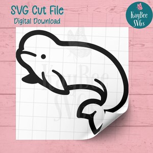 Beluga Whale SVG Digital Cut File for Cricut, Silhouette, Engraving ...