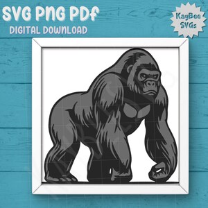 Silverback Gorilla SVG PNG PDF Clipart Digital Cut File Download for ...