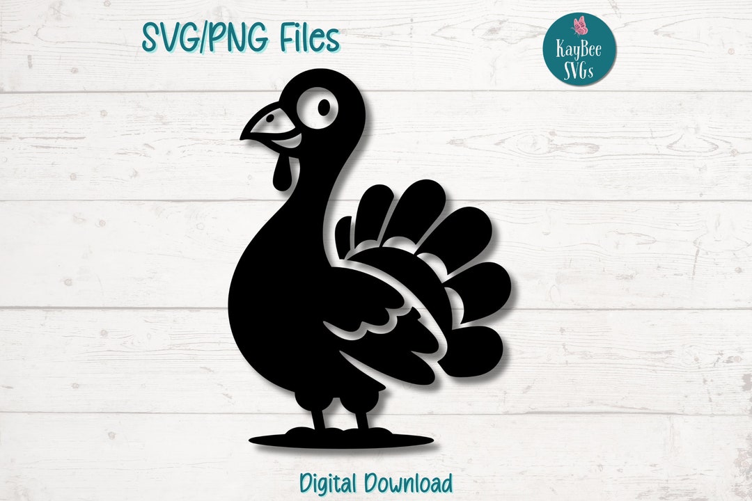 Cartoon Turkey SVG PNG Cut Files for Cricut, Silhouette, Digital ...