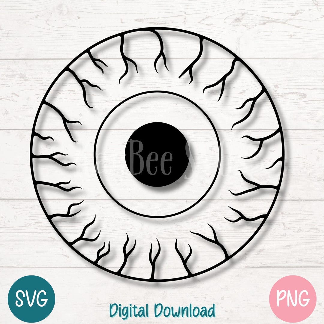 Eyeball SVG PNG Creepy Cartoon Eye With Veins Halloween Spooky Clip Art ...
