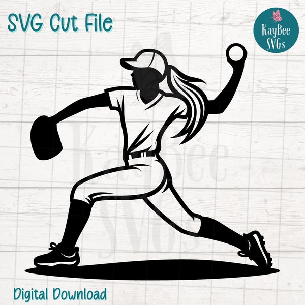 Softball Pitcher Svg - Etsy