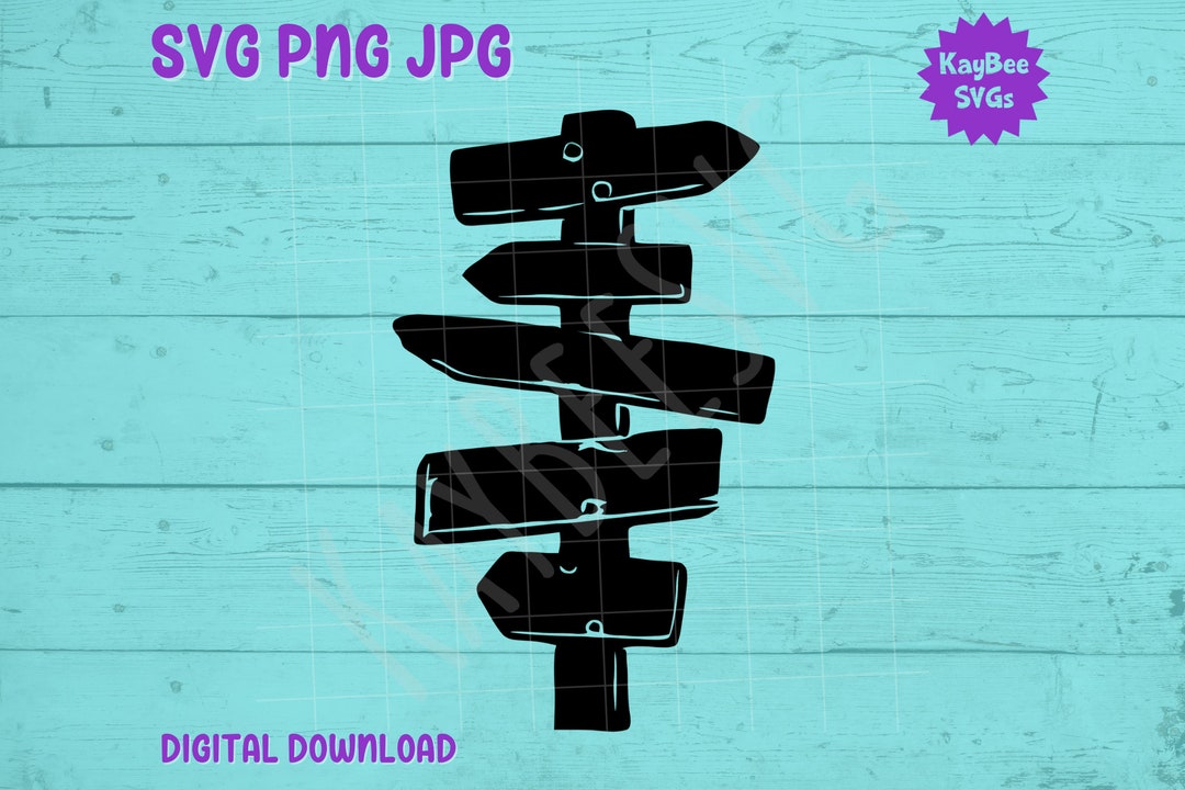 Wooden Signposts SVG PNG JPG Clipart Digital Cut File Download for ...