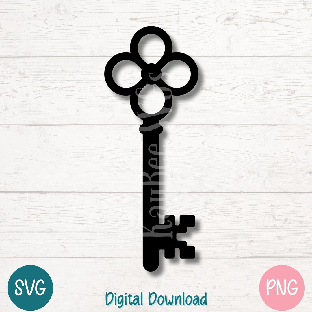 Skeleton Key SVG PNG With Ornate Handle Silhouette for Vintage Crafts ...