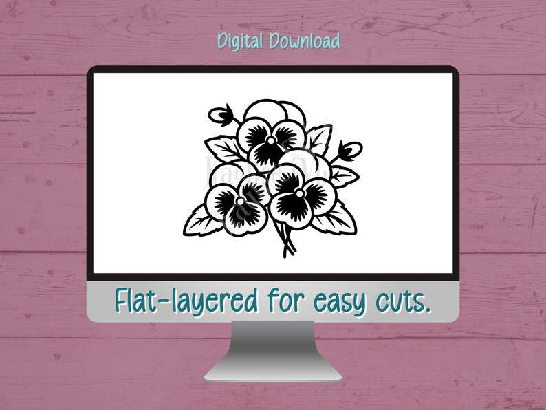 Pansy Flowers SVG PNG Clipart Cut Files for Cricut, Silhouette, Laser ...