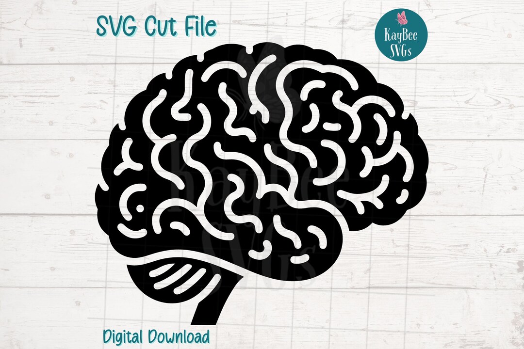 Brain Silhouette SVG Cut File for Cricut, Silhouette, Digital Download ...