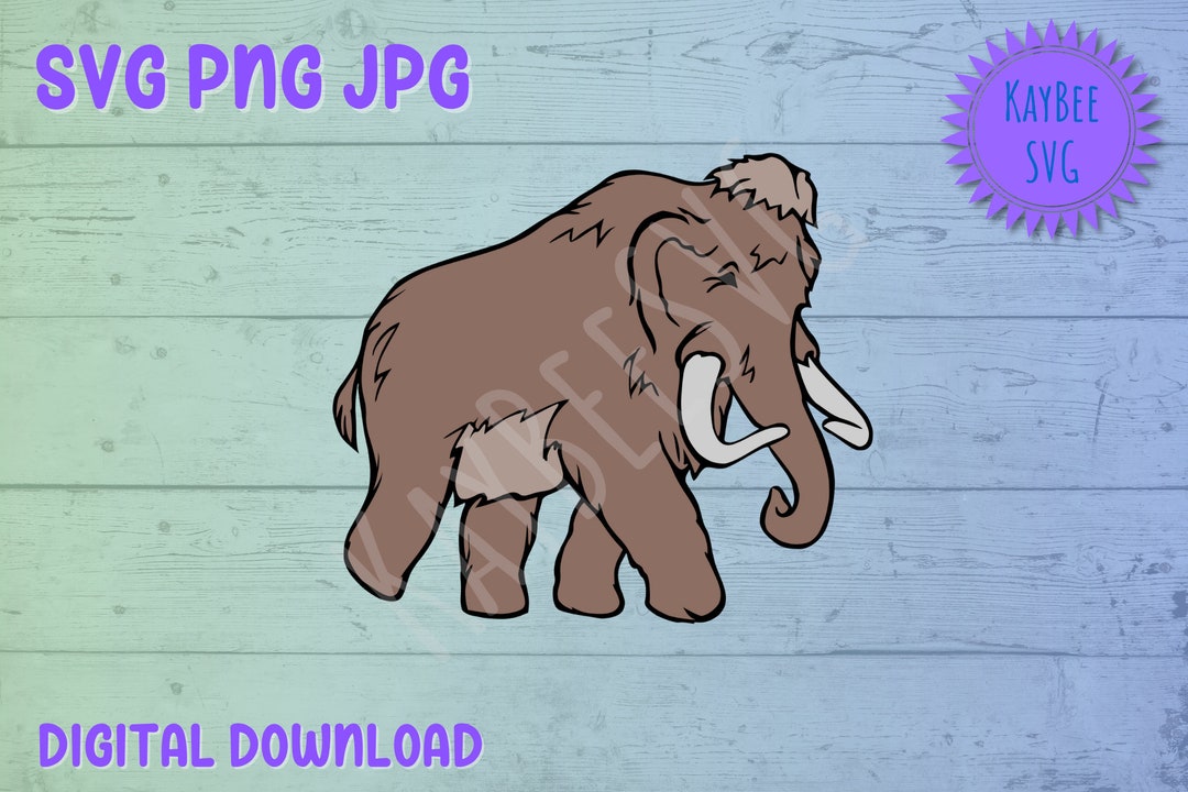 Woolly Mammoth SVG PNG JPG Clipart Digital Cut File Download for Cricut ...