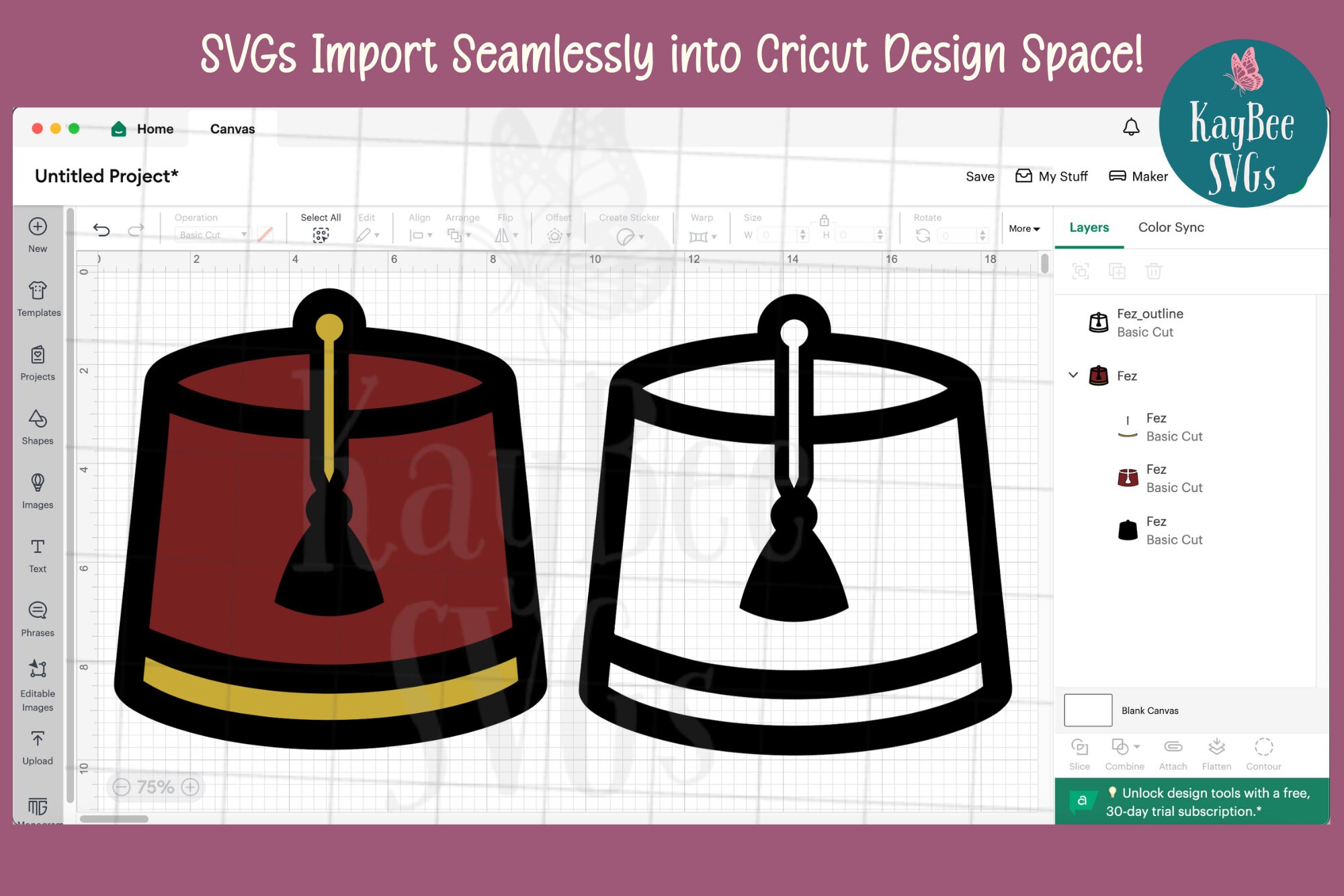 Fez SVG: Clipart Cut Files for Cricut, Silhouette, Laser Engraving ...