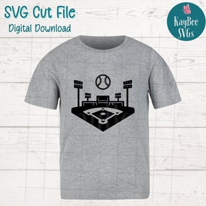 Baseball Diamond SVG Cut File for Cricut, Silhouette, Digital Download ...