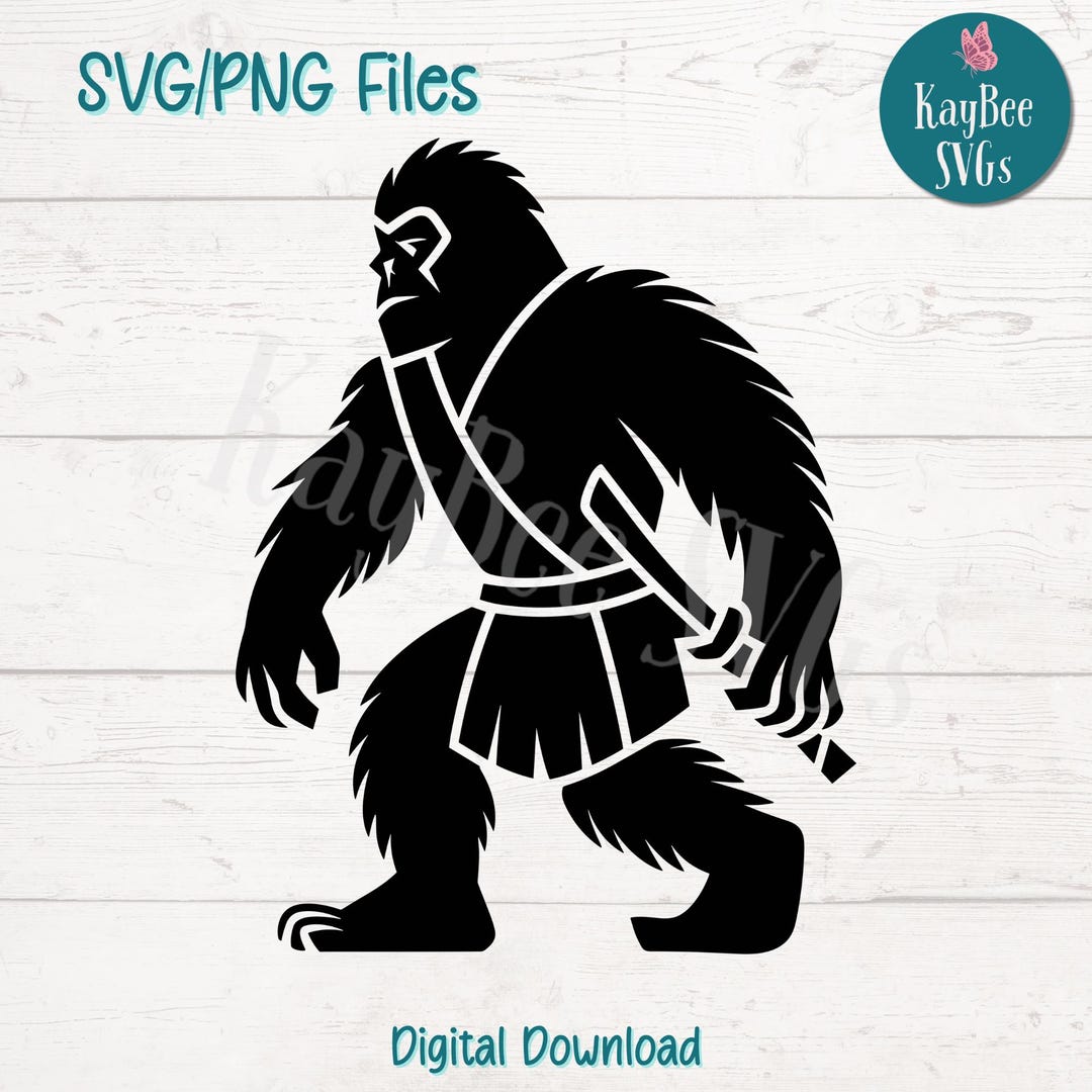 Bigfoot Samurai SVG PNG Cut File for Cricut, Silhouette, Sublimation ...