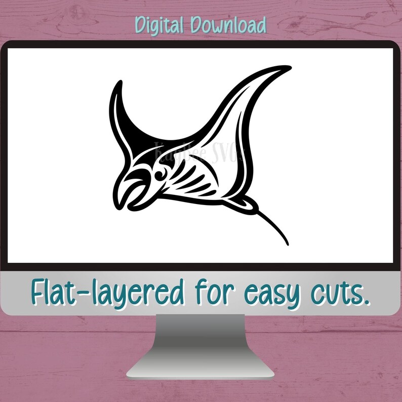 Manta Ray SVG PNG Clipart Cut Files for Cricut, Silhouette, Laser ...