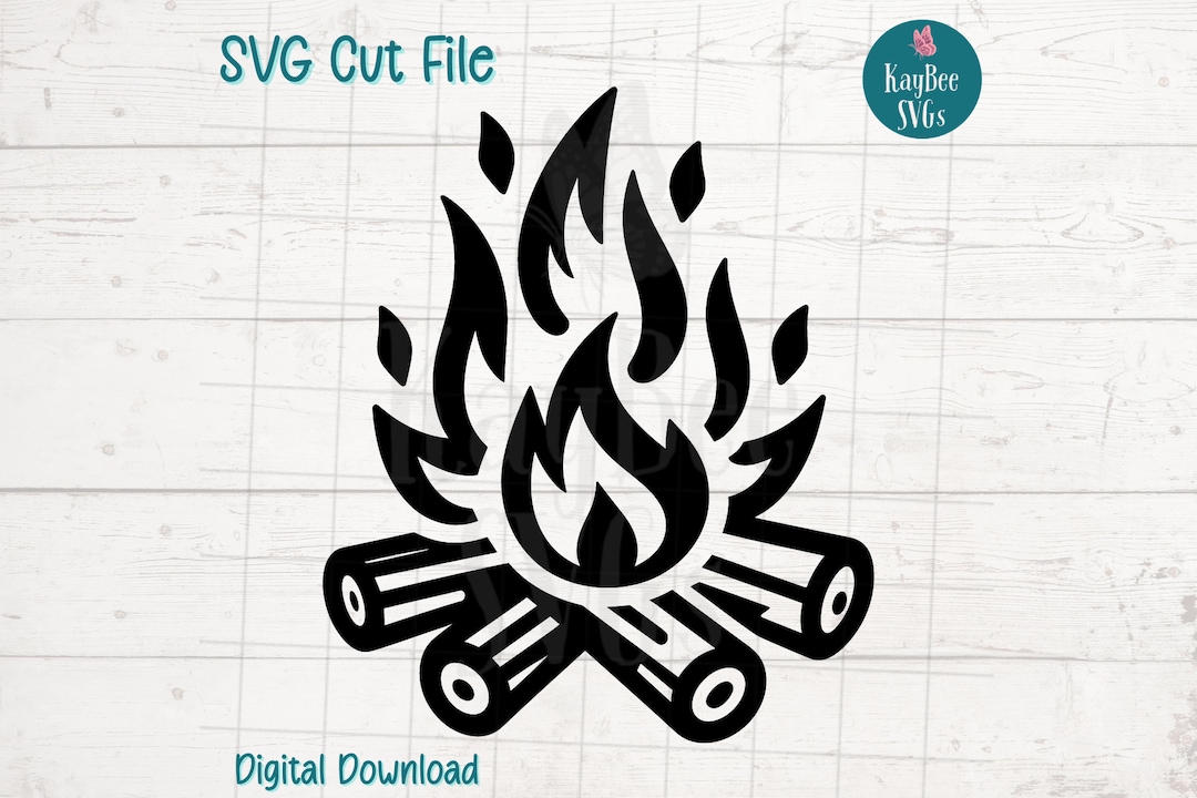 Campfire Camping SVG: Clipart Cut Files for Cricut, Silhouette, Laser ...