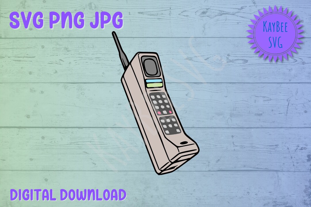 80s/90s Mobile Cell Phone SVG PNG JPG Clipart Digital Cut File Download ...