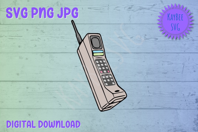 80s/90s Mobile Cell Phone SVG PNG JPG Clipart Digital Cut File - Etsy
