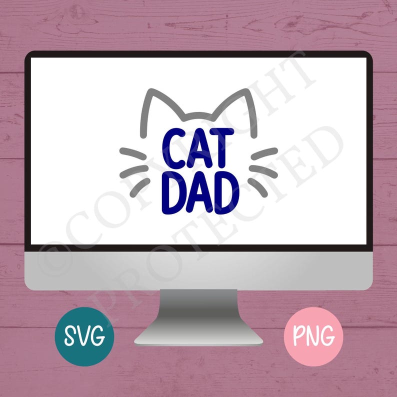Cat Dad SVG PNG Clipart Cut Files for Cricut, Silhouette, Laser ...
