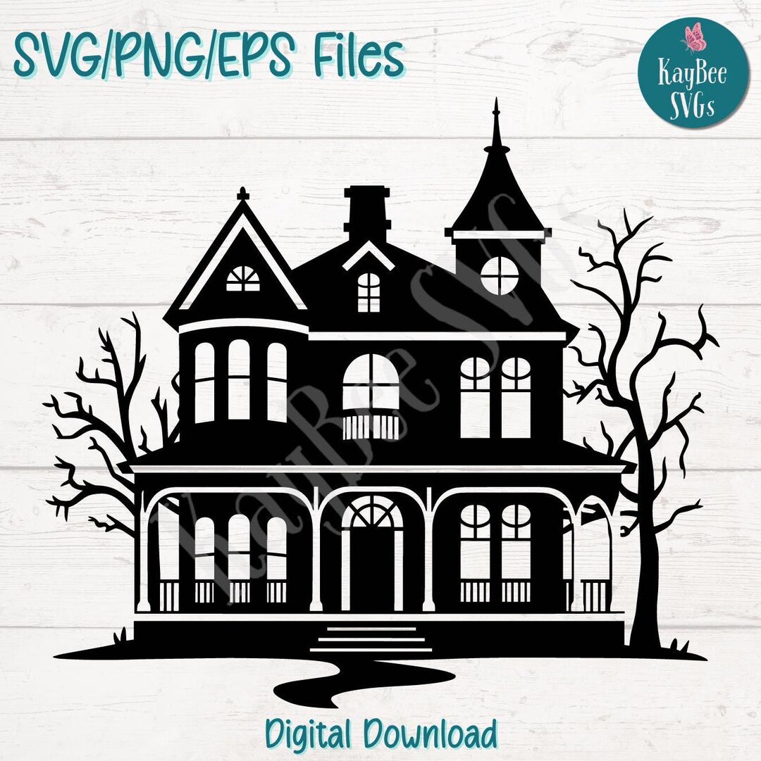 Victorian Mansion SVG PNG Cut Files for Cricut, Silhouette Digital ...