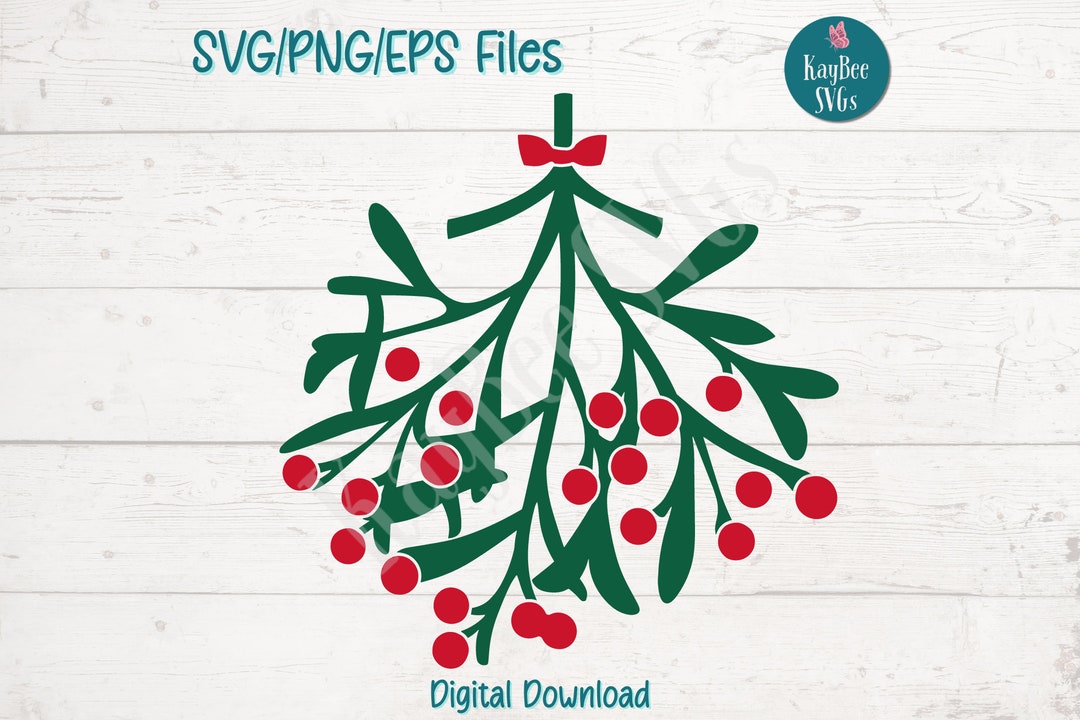 Christmas Mistletoe Clipart: SVG, PNG, EPS Cut Files (digital) - Etsy