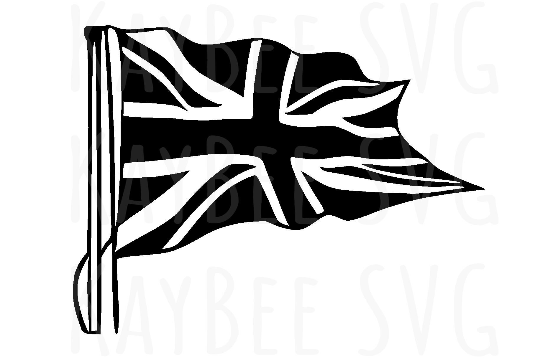 United Kingdom Flag Black And White Clipart