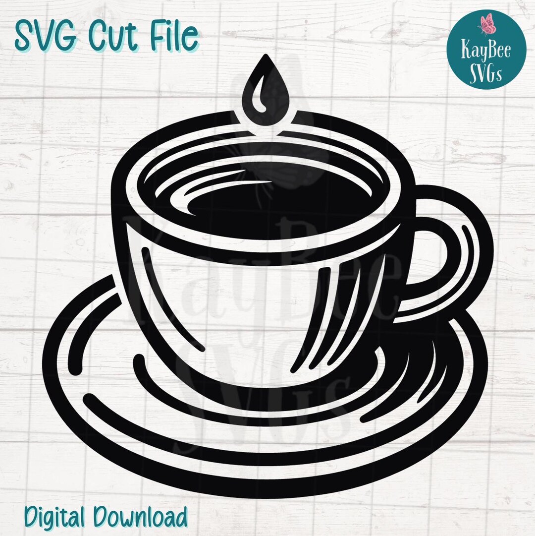 Espresso Cup SVG PNG Cut Files for Cricut, Silhouette Digital Download ...