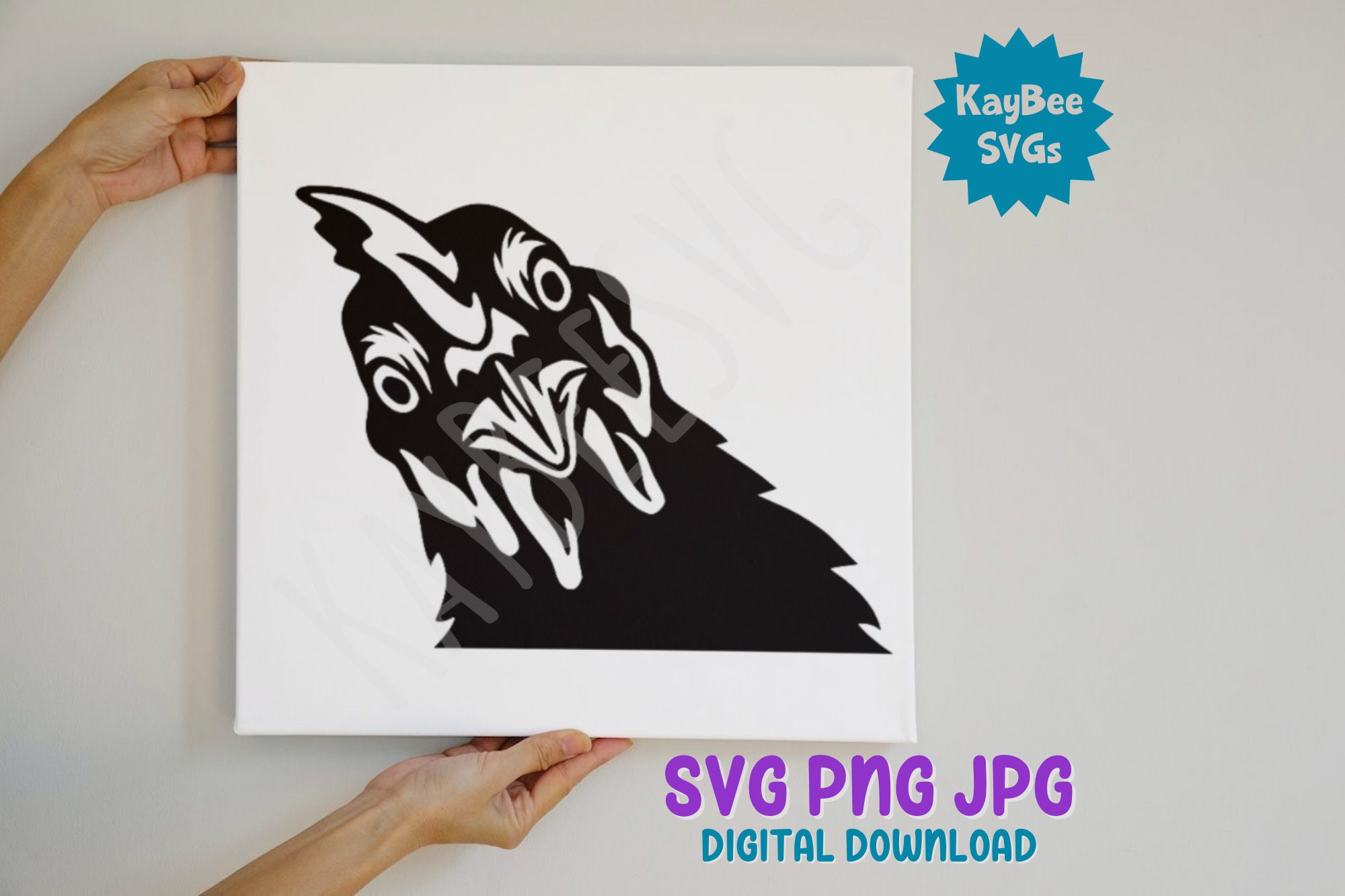 Angry Chicken Face Peeking SVG PNG JPG Clipart Digital Cut - Etsy Canada