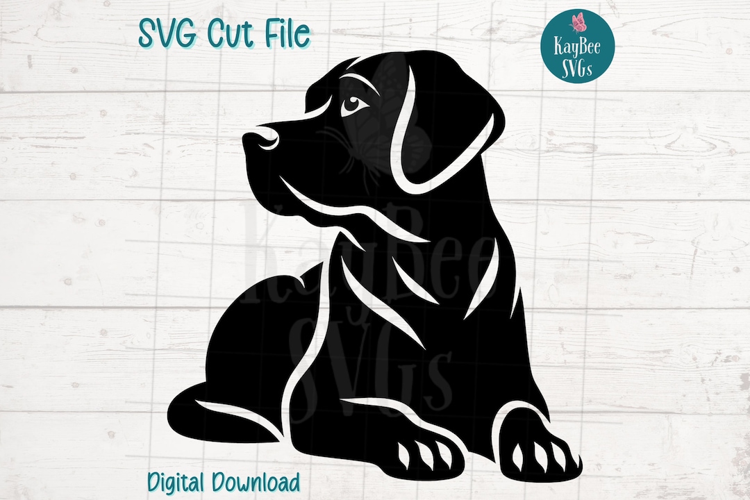 Black Labrador Dog SVG Digital Cut File for Cricut, Silhouette ...